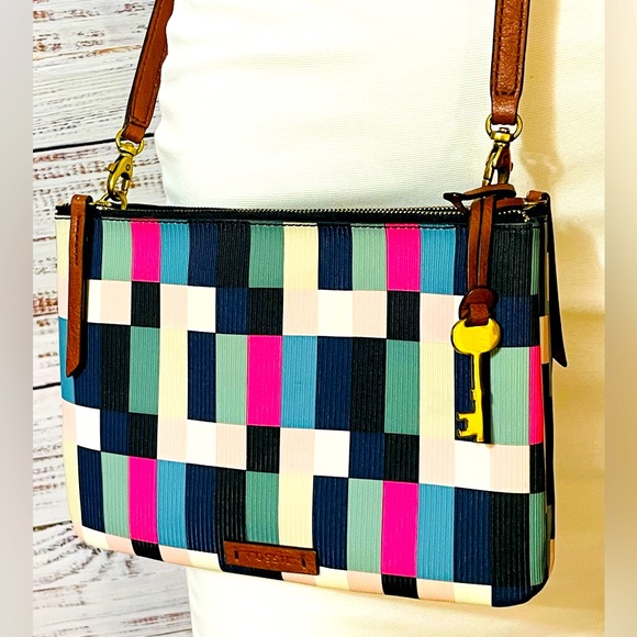 Fossil | Bags | Fossil Multi Color Crossbody Bag | Poshmark